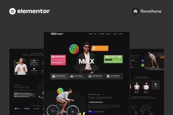 MAX – Content Creator Elementor Pro Full Site Template Kit ...