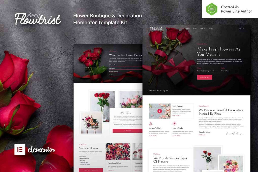 Flowtrist – Flower Boutique & Florist Elementor Template Kit - No 1 ...