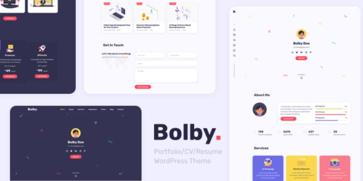 Bolby – Portfolio/CV/Resume WordPress Theme 1.0.6 - indonesiaWP.com ...