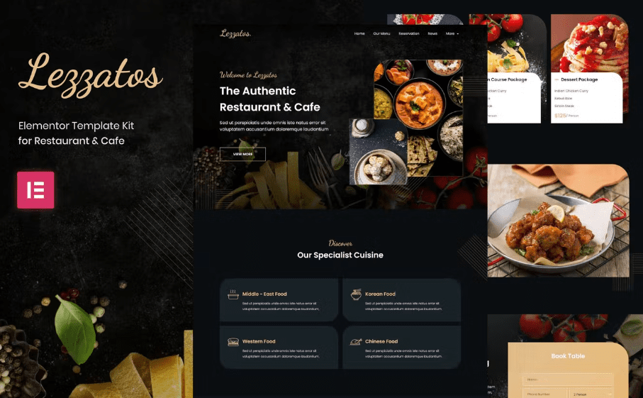 Lezzatos | Restaurant & Cafe Elementor Template Kit - No 1 Download Plugin Wordpress dan Theme ...