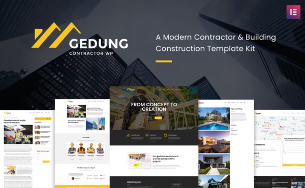 Gedung - Contractor & Building Construction Elementor Template Kit - indonesiaWP.com • No 1 ...