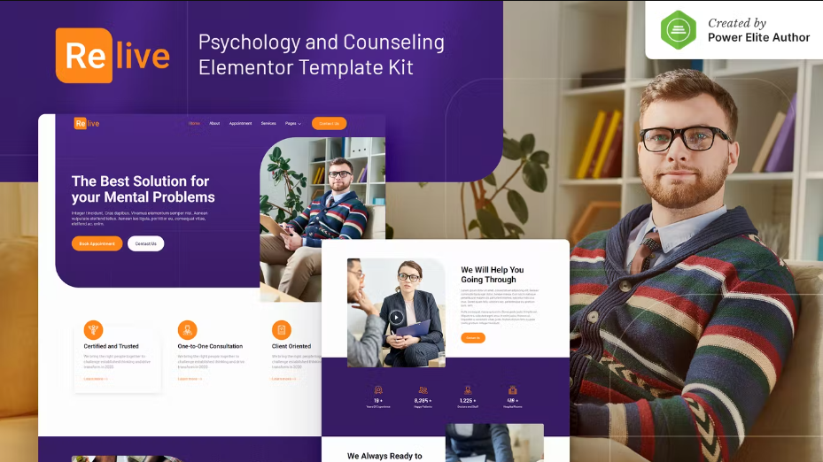 Relive – Psychology & Counseling Elementor Template Kit - indonesiaWP.com • No 1 Download Plugin ...