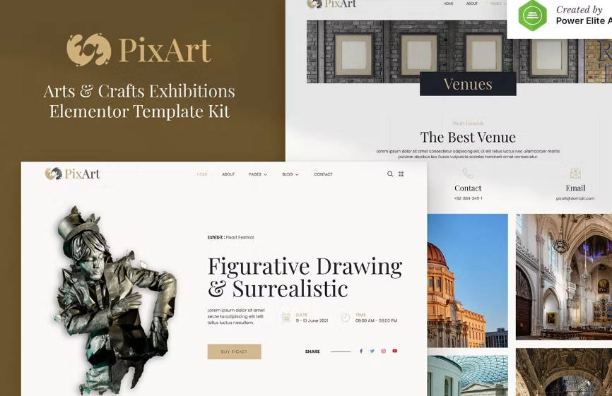 Pixart – Arts & Crafts Exhibition Elementor Template Kit - No 1 Download Plugin Wordpress dan ...