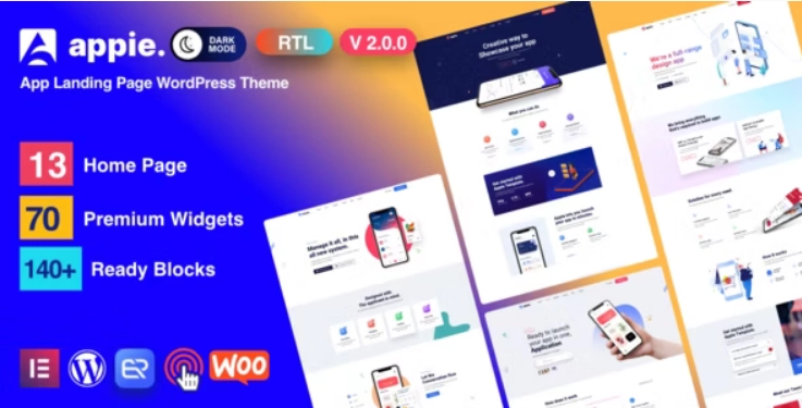 Appie App Landing Page WordPress Theme 2.8.0 - indonesiaWP.com • No 1 Download Plugin dan Theme ...