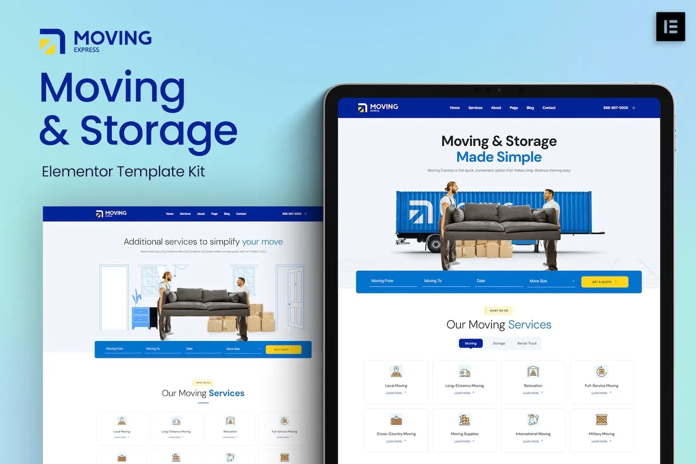 MovingExpress – Moving & Storage Company Elementor Template Kit - No 1 Download Plugin Wordpress ...