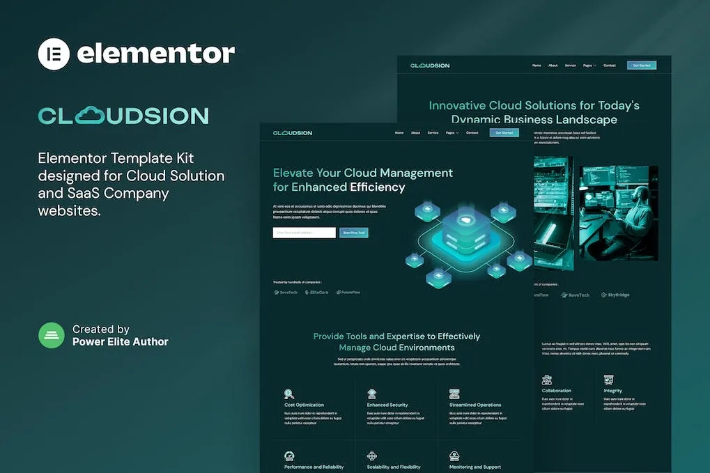 Cloudsion – Cloud Solution & SaaS Company Elementor Template Kit - No 1 Download Plugin ...