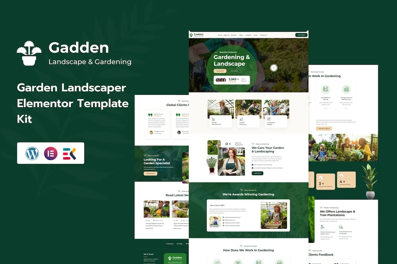 Gadden – Garden & Landscaping Elementor Template Kit - No 1 Download ...