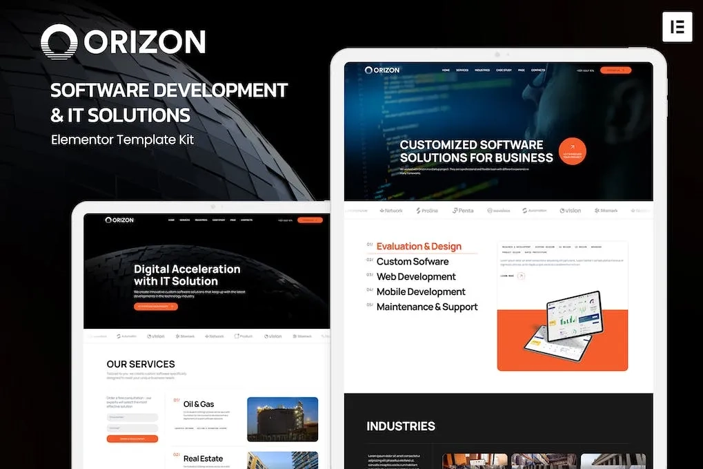 Orizon – Software Development & IT Solutions Elementor Template Kit - indonesiaWP.com • No 1 ...