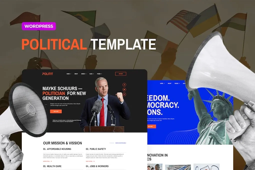 Politit – Political Party Elementor Template Kit - No 1 Download Plugin ...